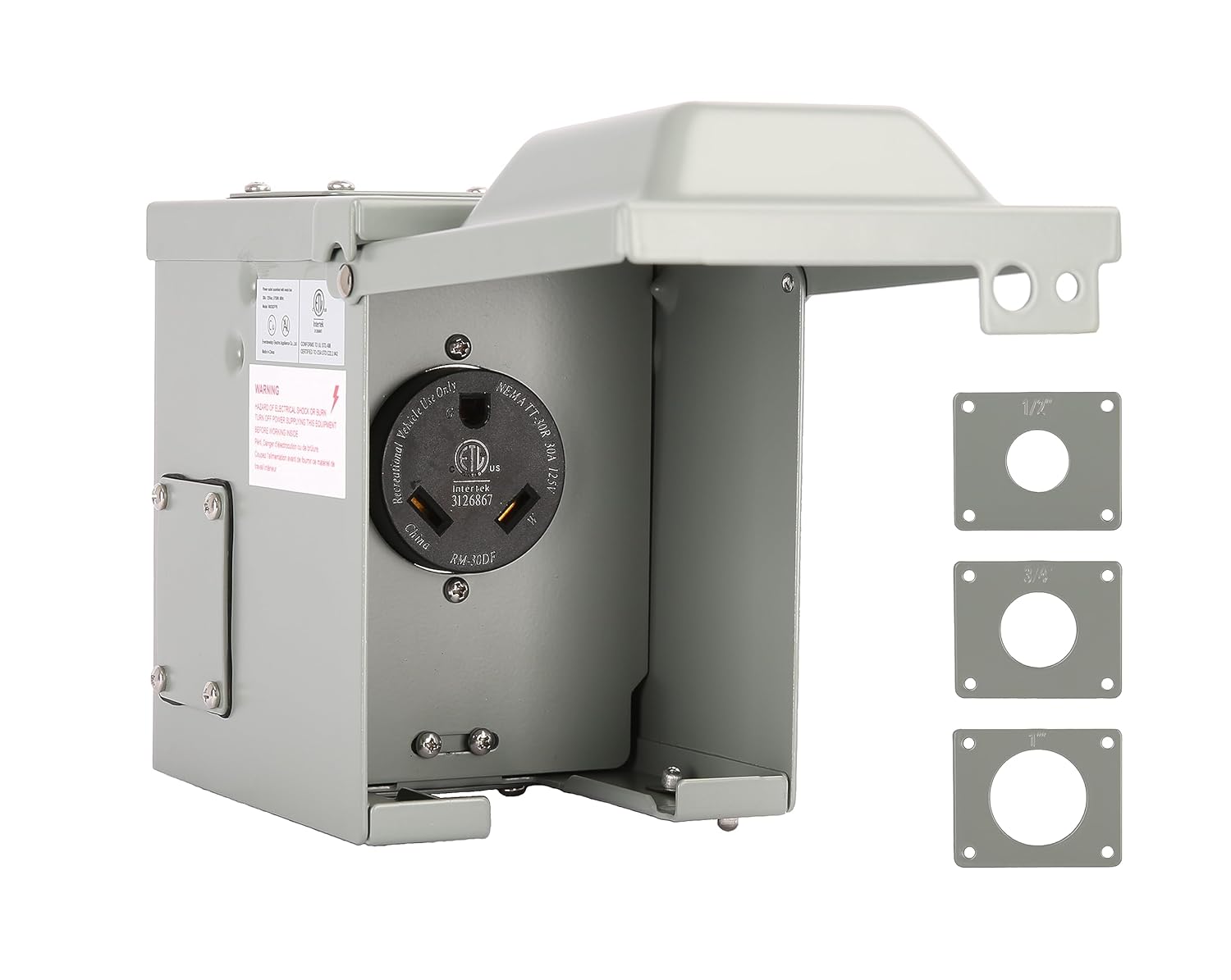 PEAKTOW RV Power Outlet Box, 30 Amp 125 Volt, NEMA TT-30R, Weatherproof ...