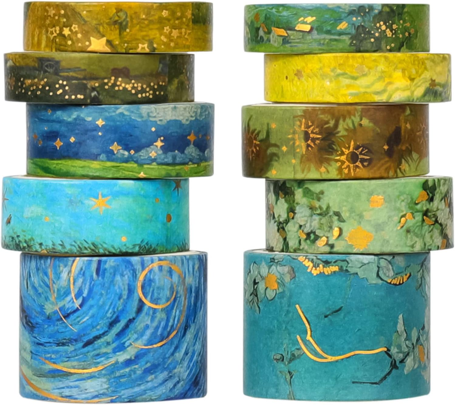 HASTHIP® 10 Roll Washi Tape Countryside Oil Painting Washi Tape Set ...