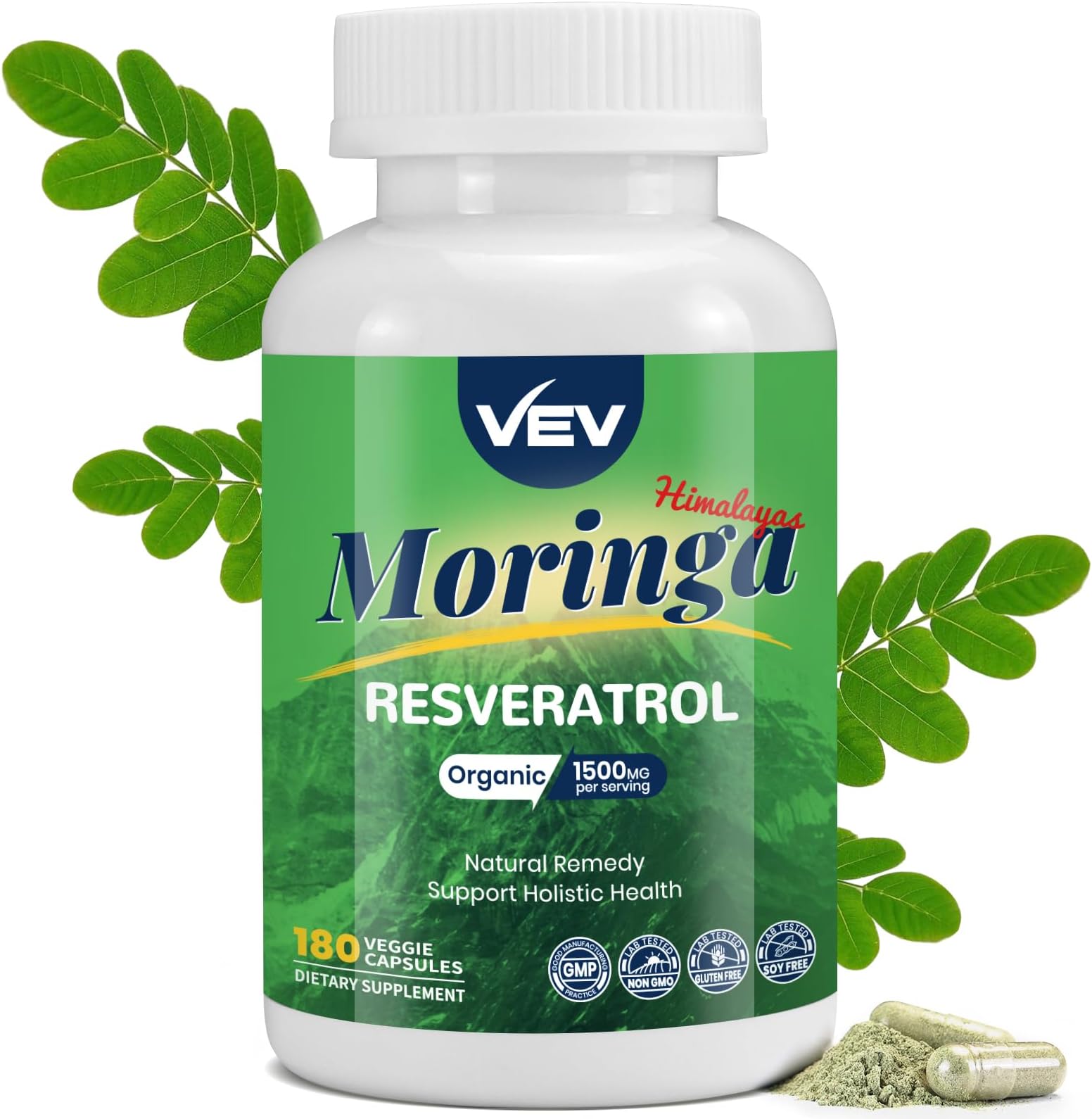 Amazon.com: VEV Moringa Capsules – Cold-Dried Leaf with Turmeric ...