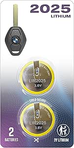 Amazon.com: (2 PACK) Remote Key Fob Battery LIR2025 for BMW Shell Case ...