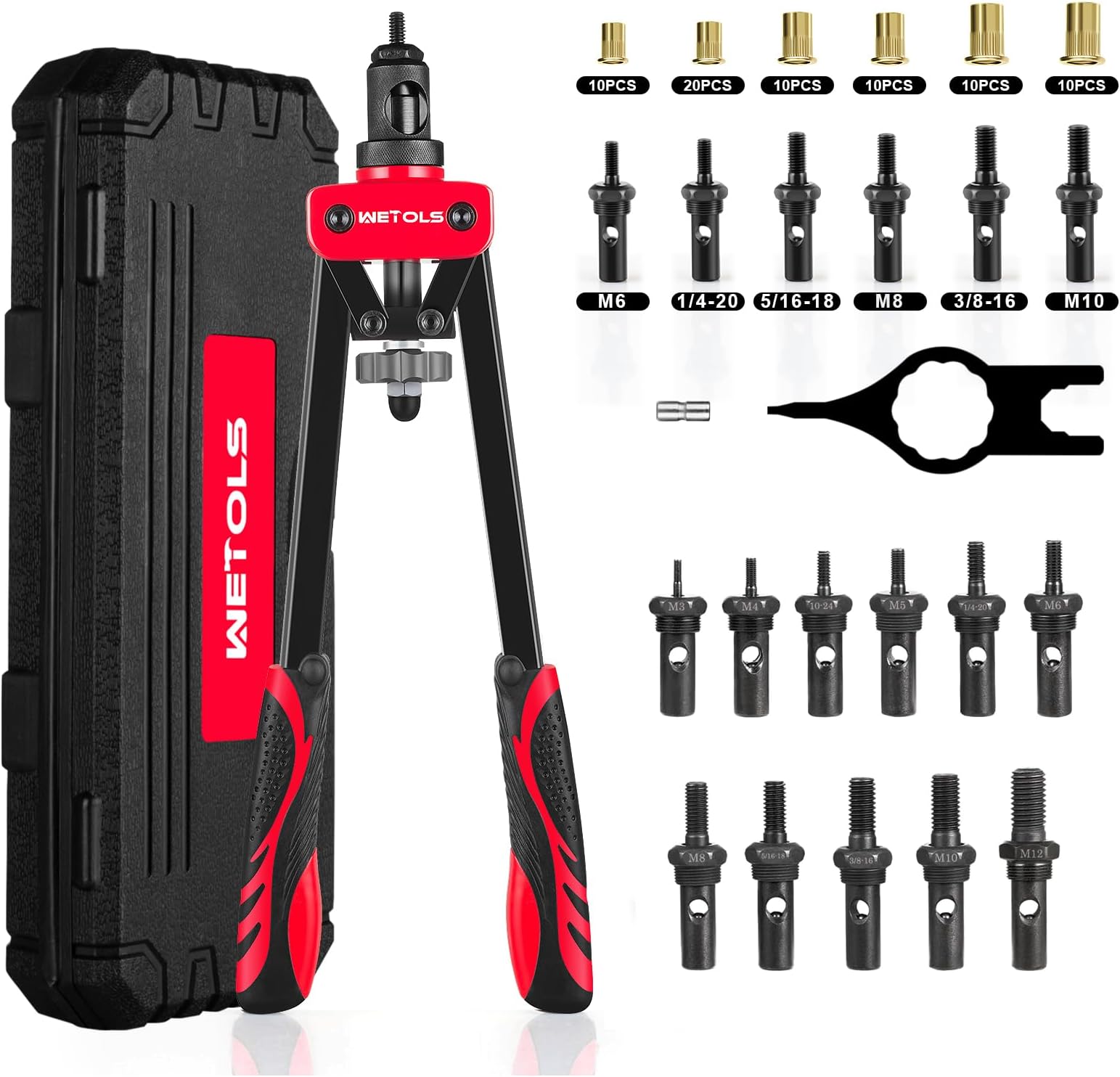 Amazon.com: Rivet Nut Tool and Mandrel Set, Rivet Nut Tool with 7 ...