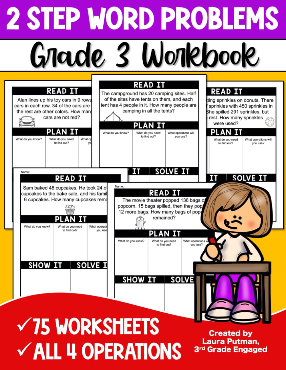 Two Step Word Problems Grade 3 Workbook (3rd Grade Math Workbooks ...