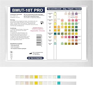 25x Gesundheitstest 10in1 Urin mit 10 Indikatoren für Ernährung ...