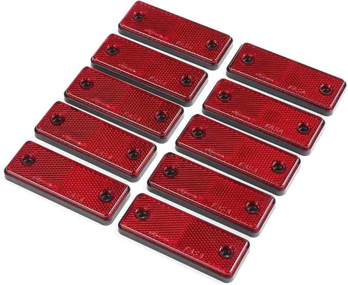 ETUKER 10 Pack Rear Reflector, Rectangular Rear Reflectors Screw on ...