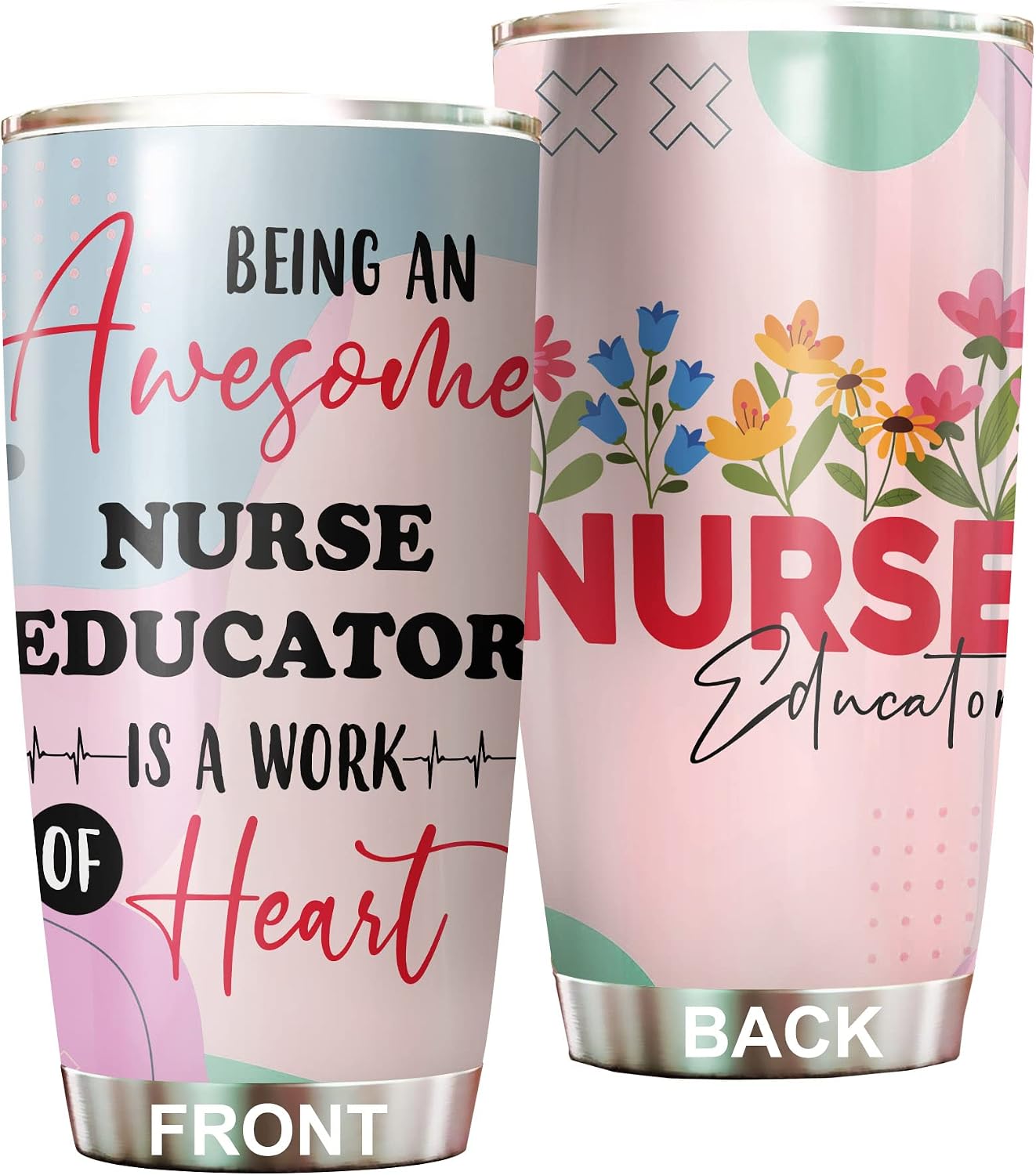 Amazon.com | MEDROC Nurse Educator Tumbler Stainless Steel 20oz, Funny ...