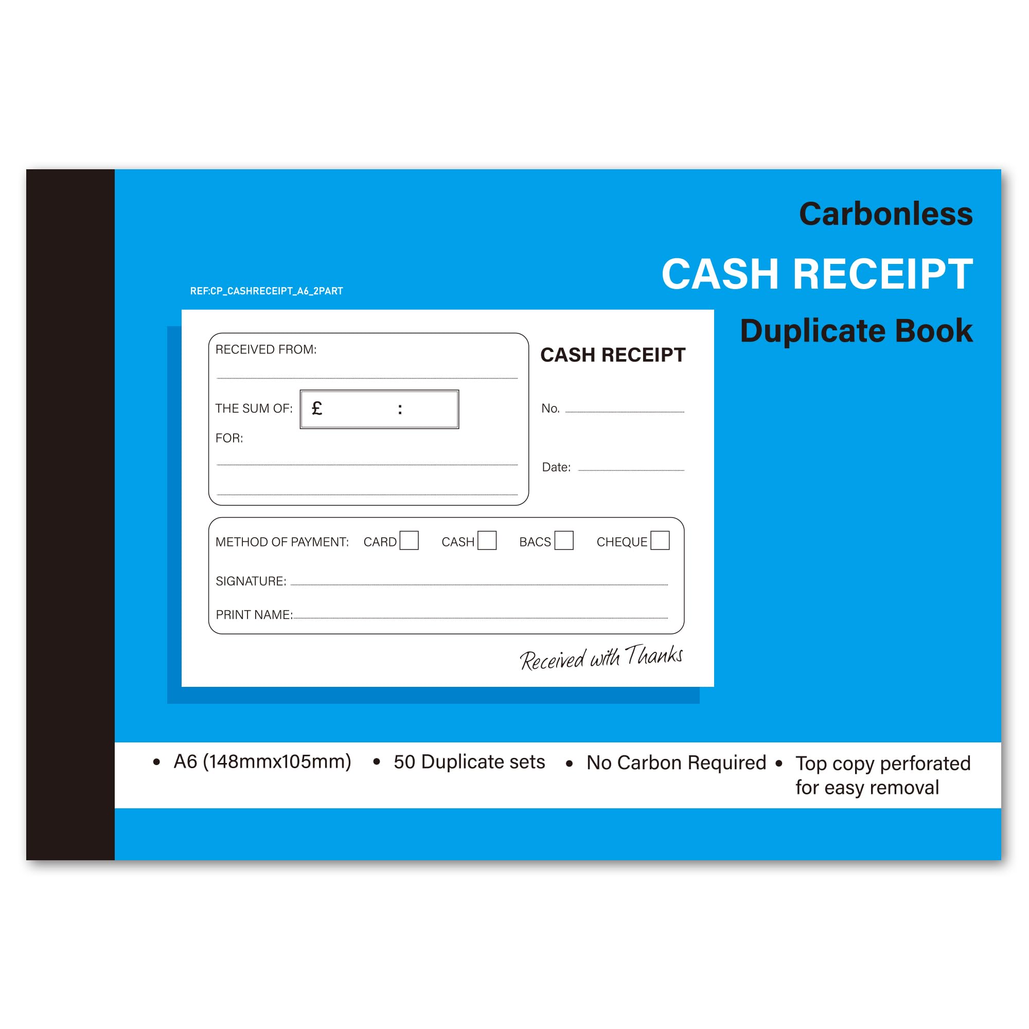 Money Receipt Book with 2 Part Carbonless,14.8x10.5cm,Receipt Book with ...