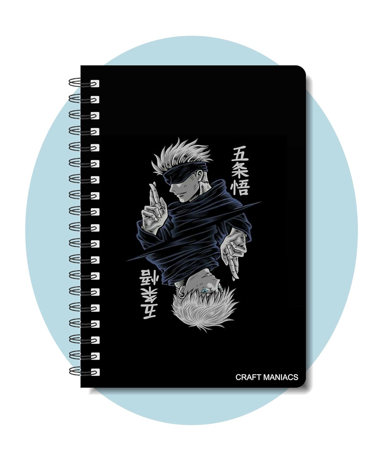 CRAFT MANIACS JUJUTSU KAISEN GOJO IN BLACK GLASSES ART PRINTED A5 160 ...