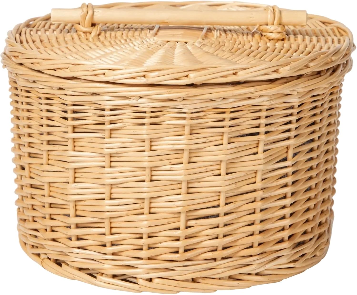 Amazon.com: Handwoven Willow Craft Storage Basket with Lid and Liner ...