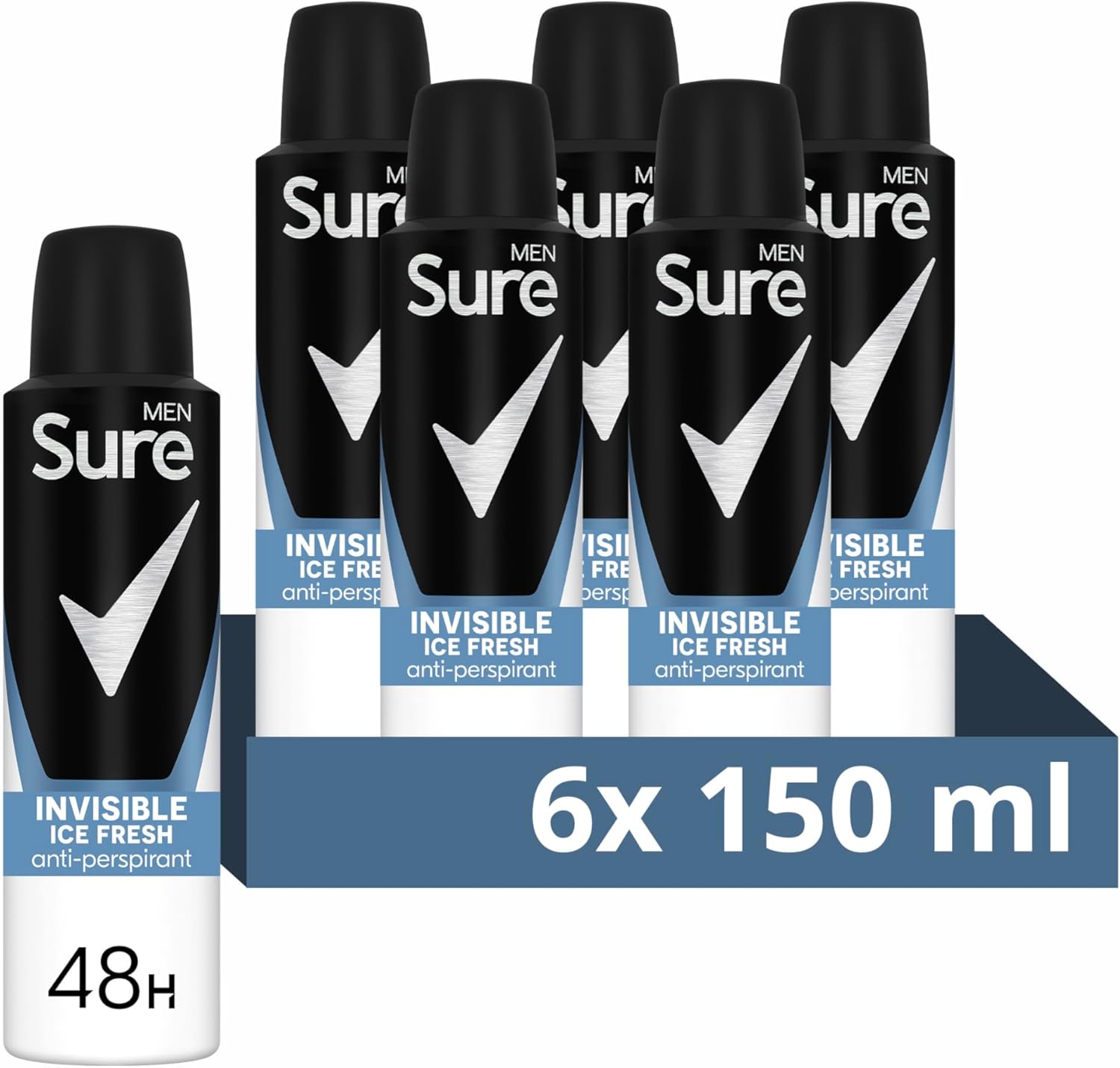 Sure Men Invisible Ice Fresh Anti-perspirant Aerosol 48h fresh and dry ...