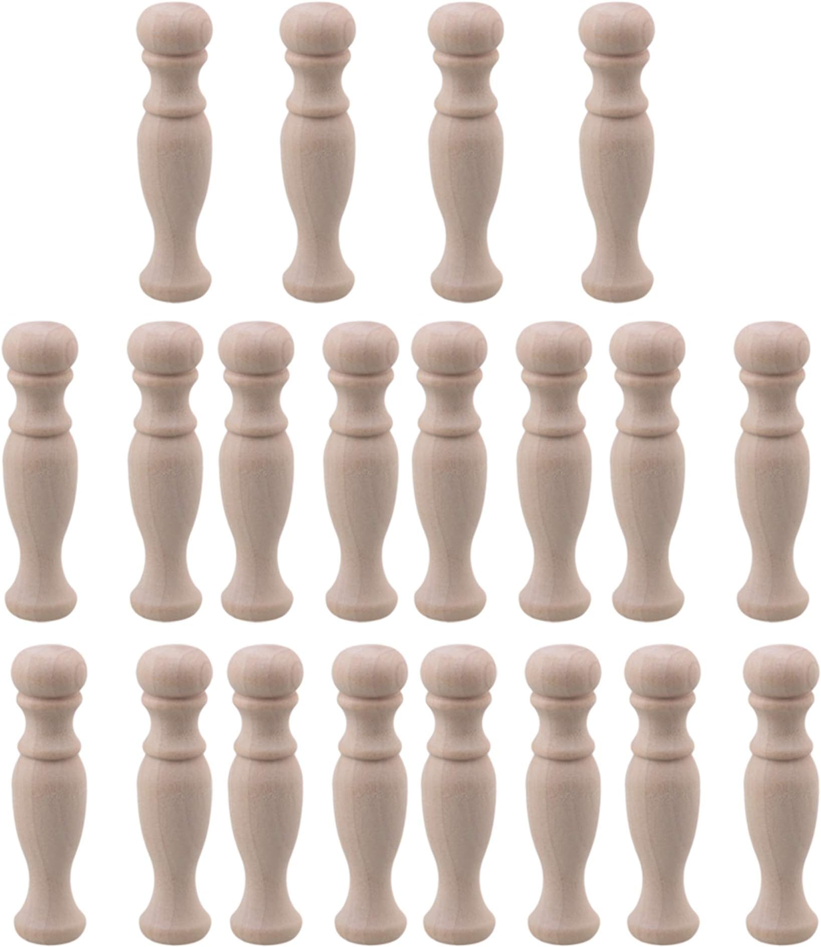 Amazon.com: Mxfans 20pcs Decorative Wood Spindles Unfinished Wood Craft ...