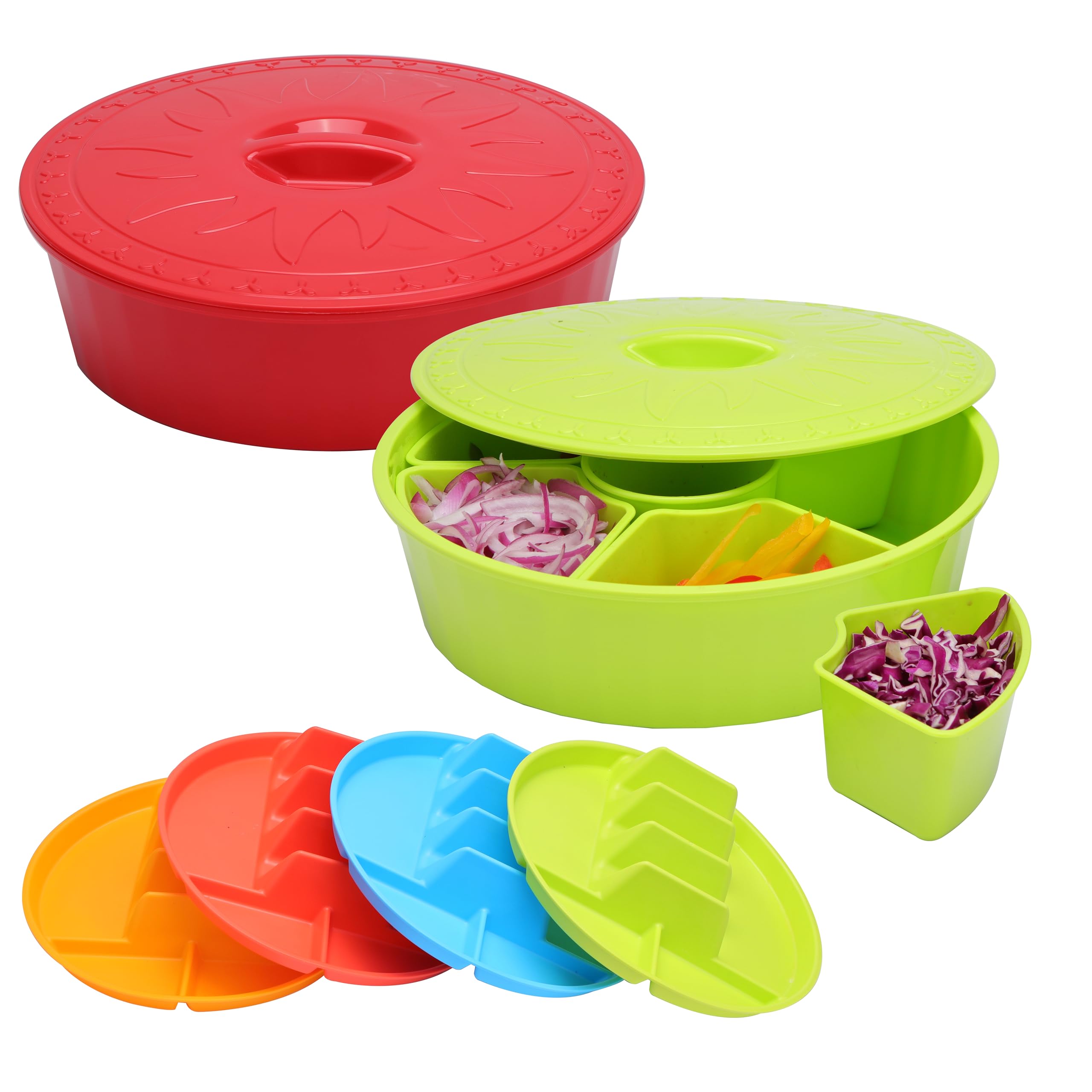Amazon.com: Viotiin Taco Tuesday Kit, 4 Pack Taco Plates + 2 Pack ...