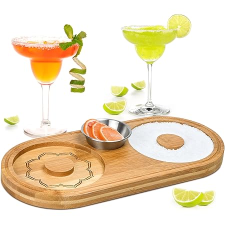 Amazon.com | Margarita Salt Rimmer Set,Bamboo Barkeepers Salt Box Sugar ...