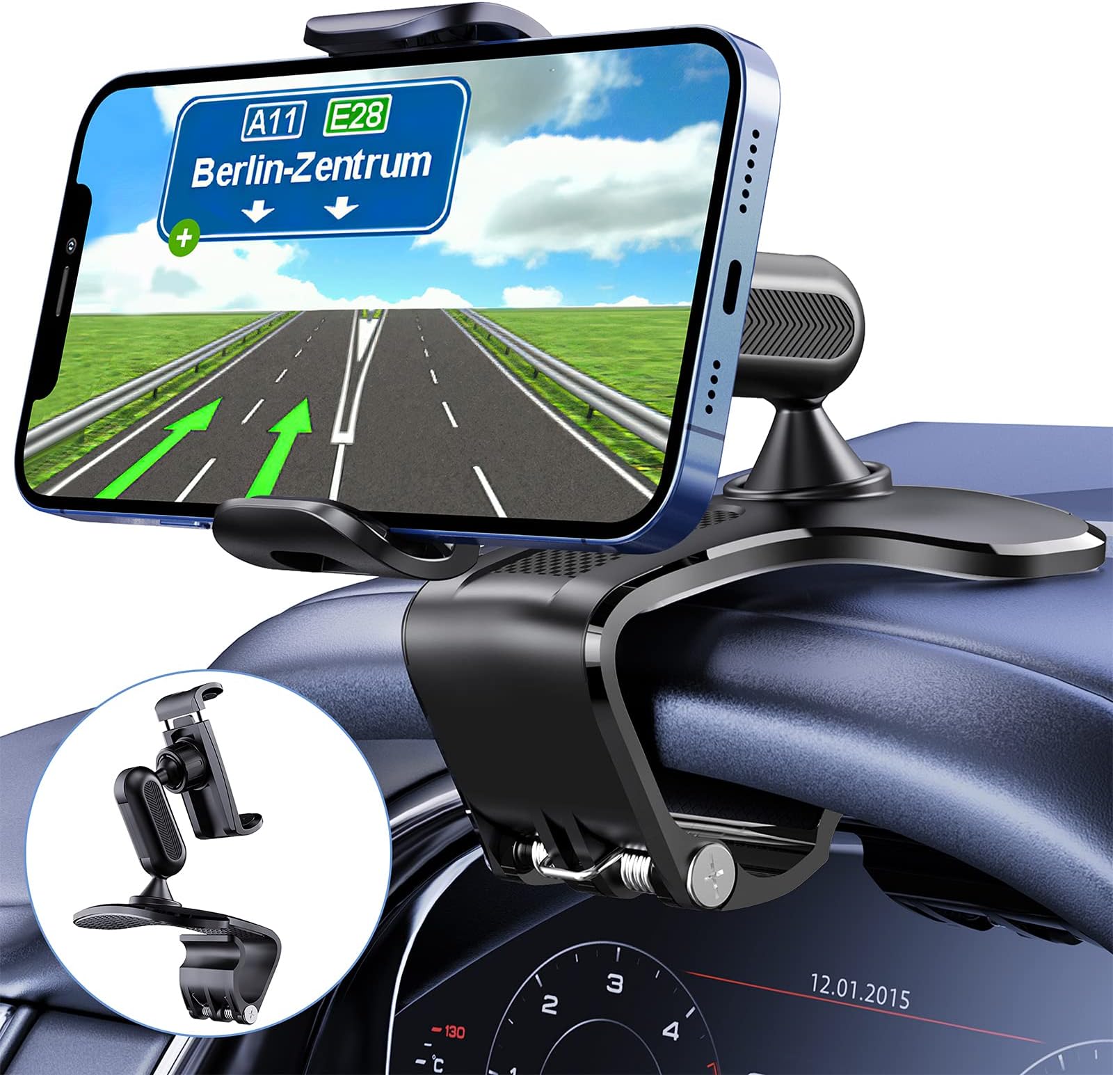 CLZWiiN Support de téléphone pour tableau de bord de voiture avec ...