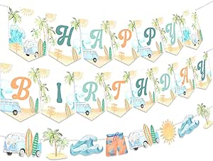 Amazon.com: Summer Surfing Birthday Party Decorations Vintage Surfing ...