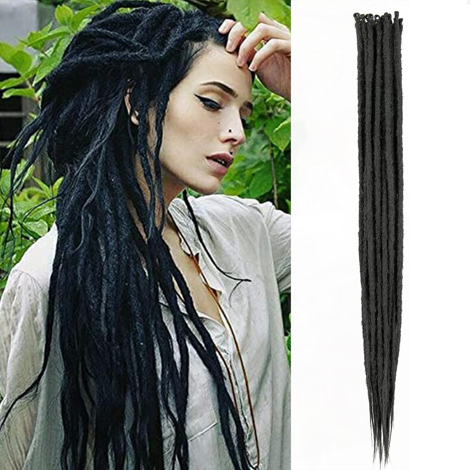 Amazon.com : Dreadlock Extenisons 30 Strands Fake Dreads 24" Synthetic ...
