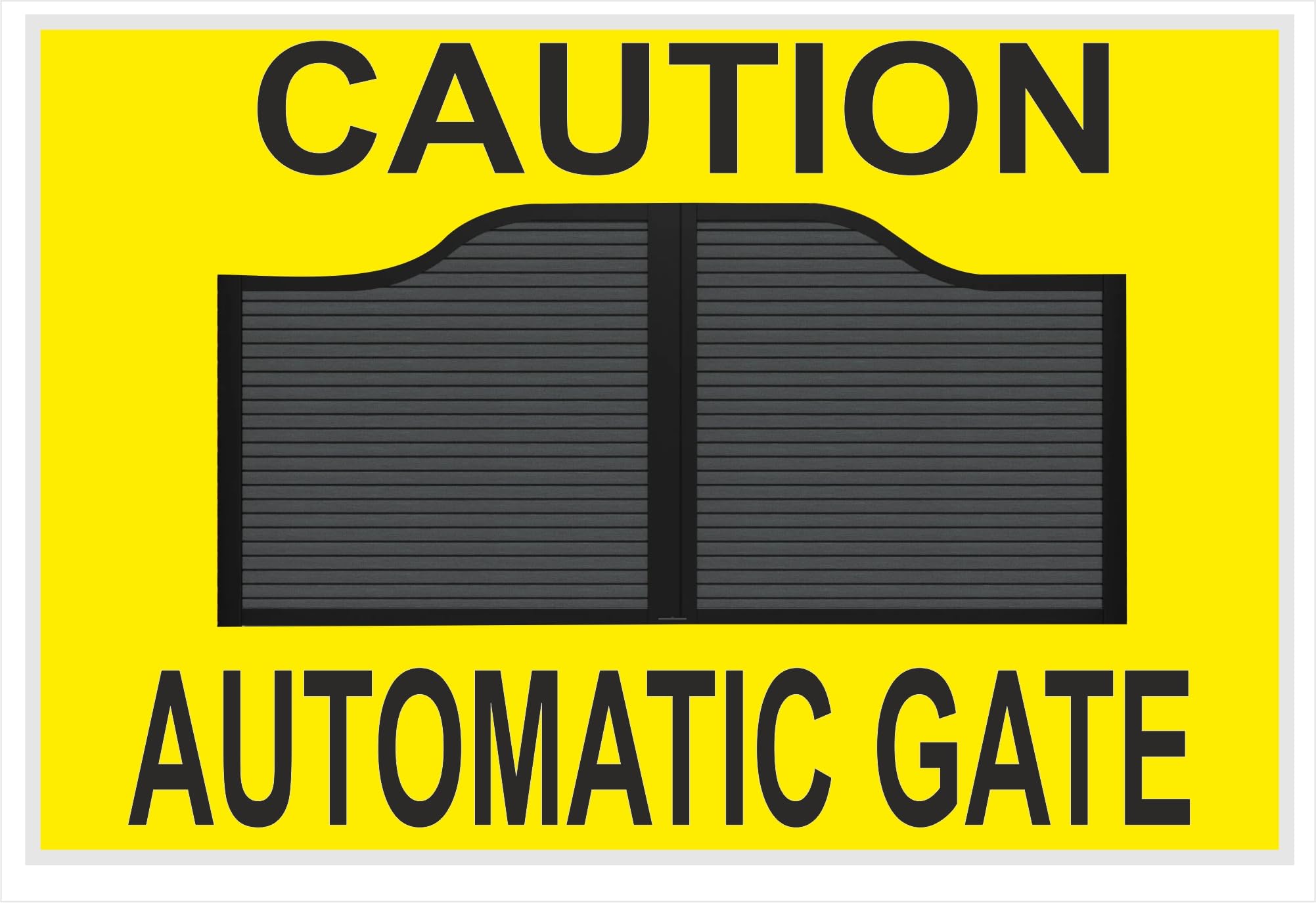 AUTOMATIC GATE SIGN BOARD (CAUTION AUTOMATIC GATE) 3 MM RIGID SHEET ...