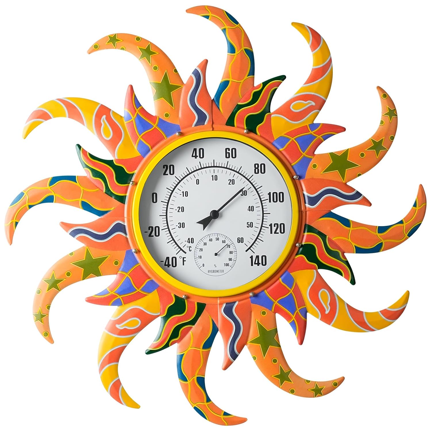 Amazon.com: Large Orange Sun Outdoor Thermometer & Hygrometer Combo, 25 ...