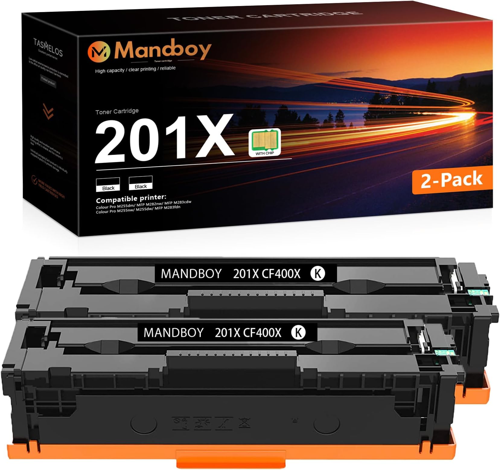 Amazon.com: 201X CF400X Toner Cartridge 2Pack Black Replacement for HP ...