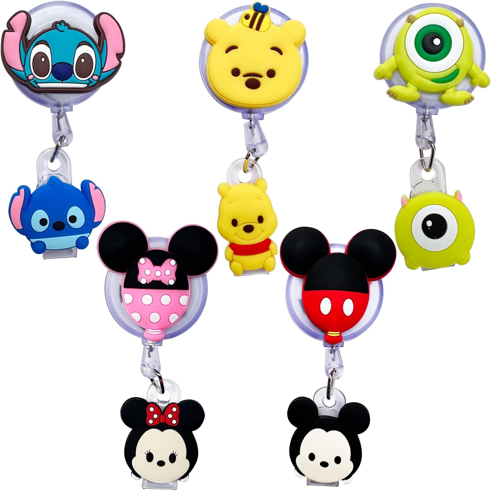 Amazon.com : 5pcs Retractable Badge Holders. Cute Cartoon Retractable ...