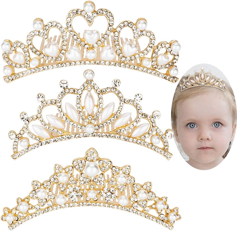 Amazon.com: Utopiat Mini Pearl Tiara Hair Piece for Girls | Inspired by ...