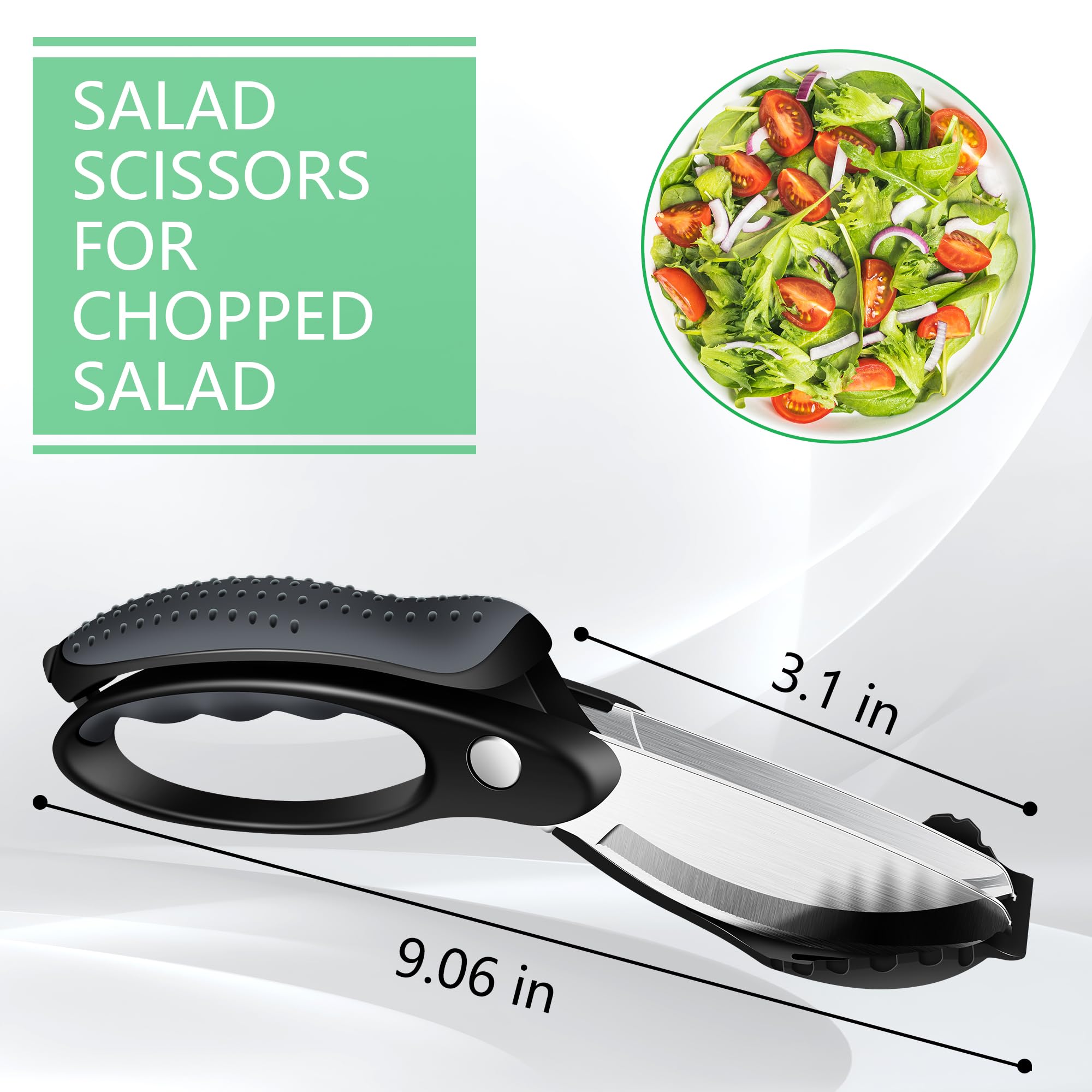 Snapklik.com : Salad Scissors For Chopped Salad, Stainless Steel Double ...