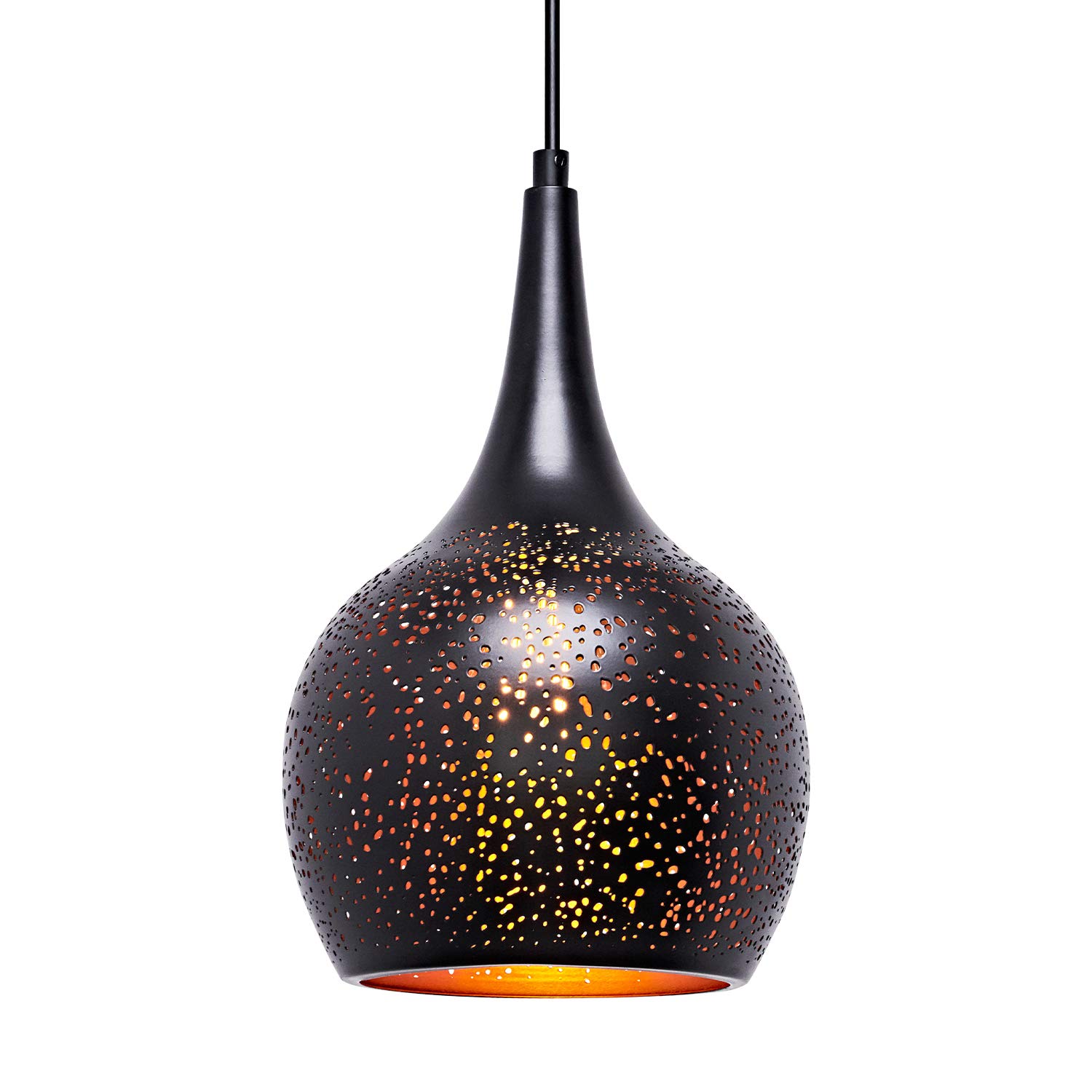 Buy MOTINI 8'' Modern Pendant Light Black 1-Light Adjustable Hanging ...