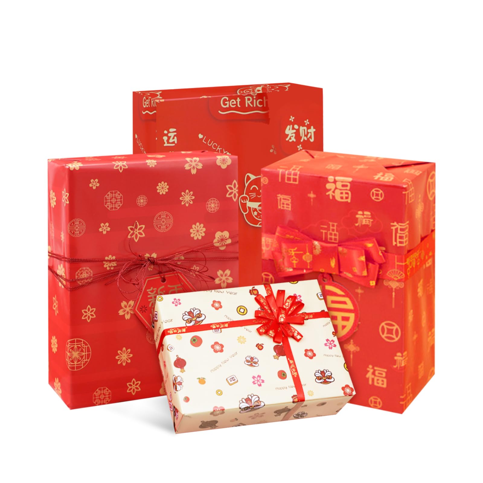 Amazon.co.jp: SKTMH New Year's Wrapping Paper, 10 Sheets, Large ...