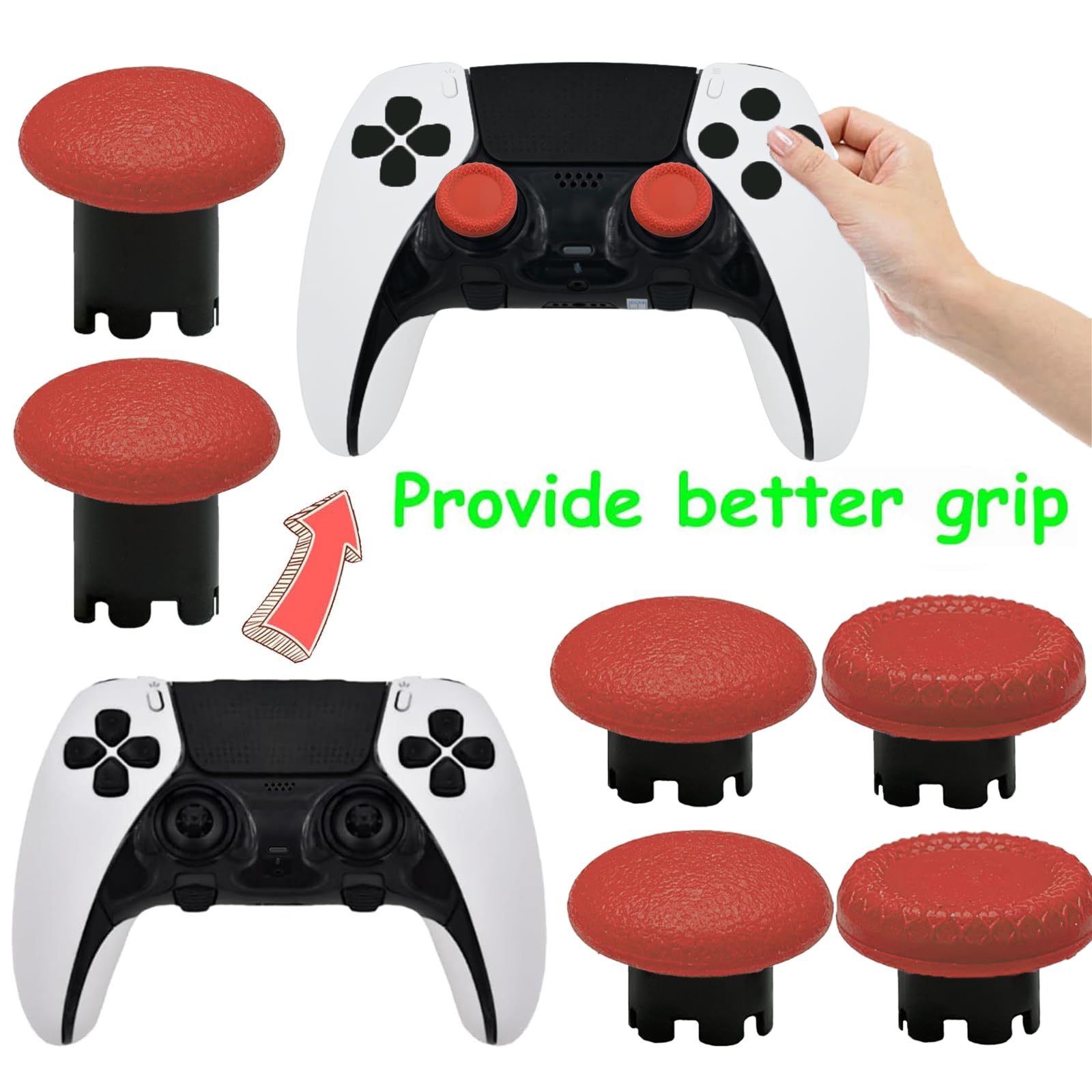 Snapklik.com : 6 Pack Interchangeable Thumbstick Caps For PS5 DualSense ...