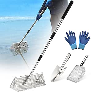 Amazon.com : Sand Flea Rake, Long Handle Sand Sifter for The Beach ...