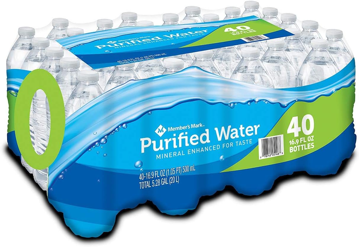 Member's Mark 40 piezas de agua embotellada purificada, 16.8 onzas : Amazon.com.mx: Alimentos y ...