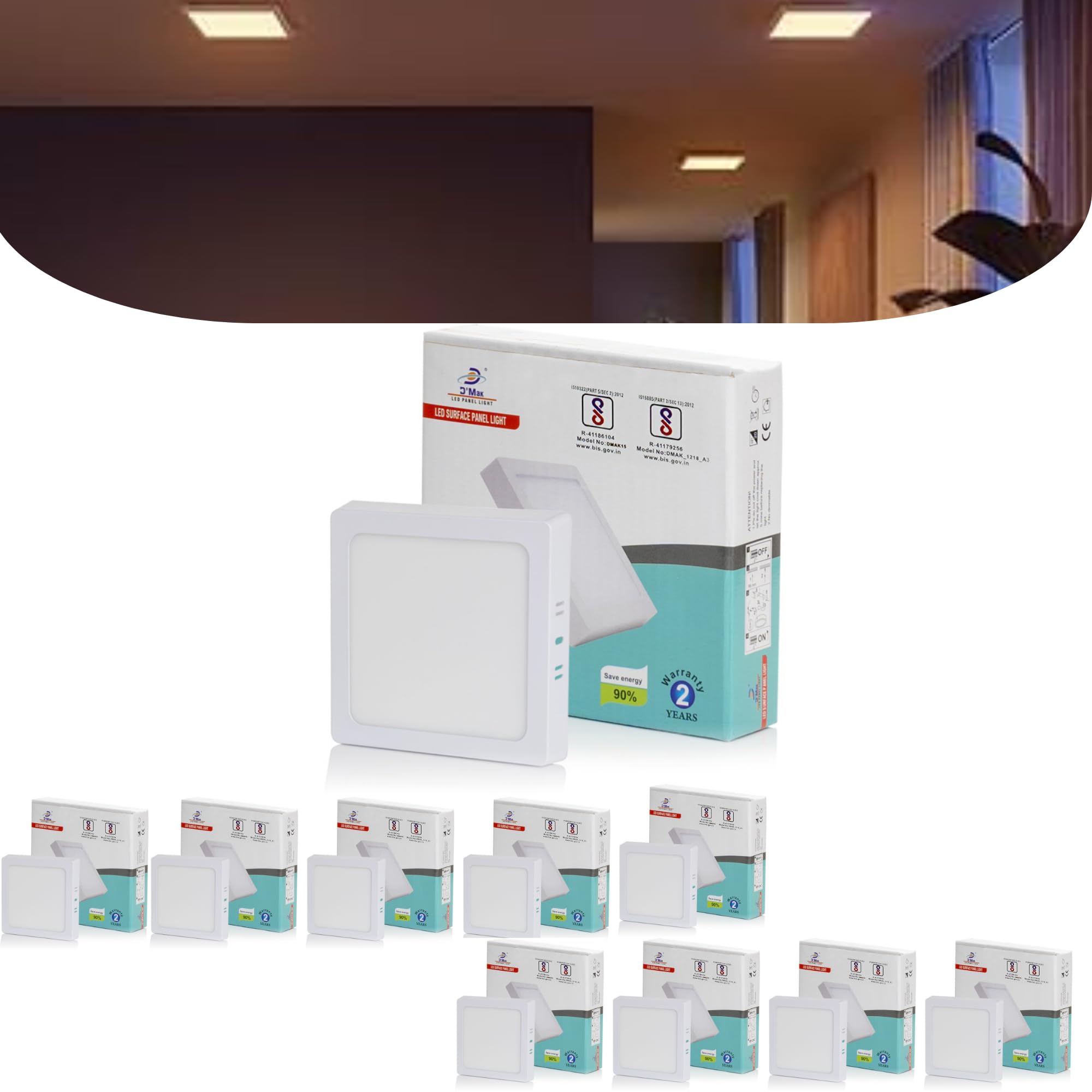 Buy D'Mak Square Surface LED Panel Lights with IC Driver Energy Saver ...