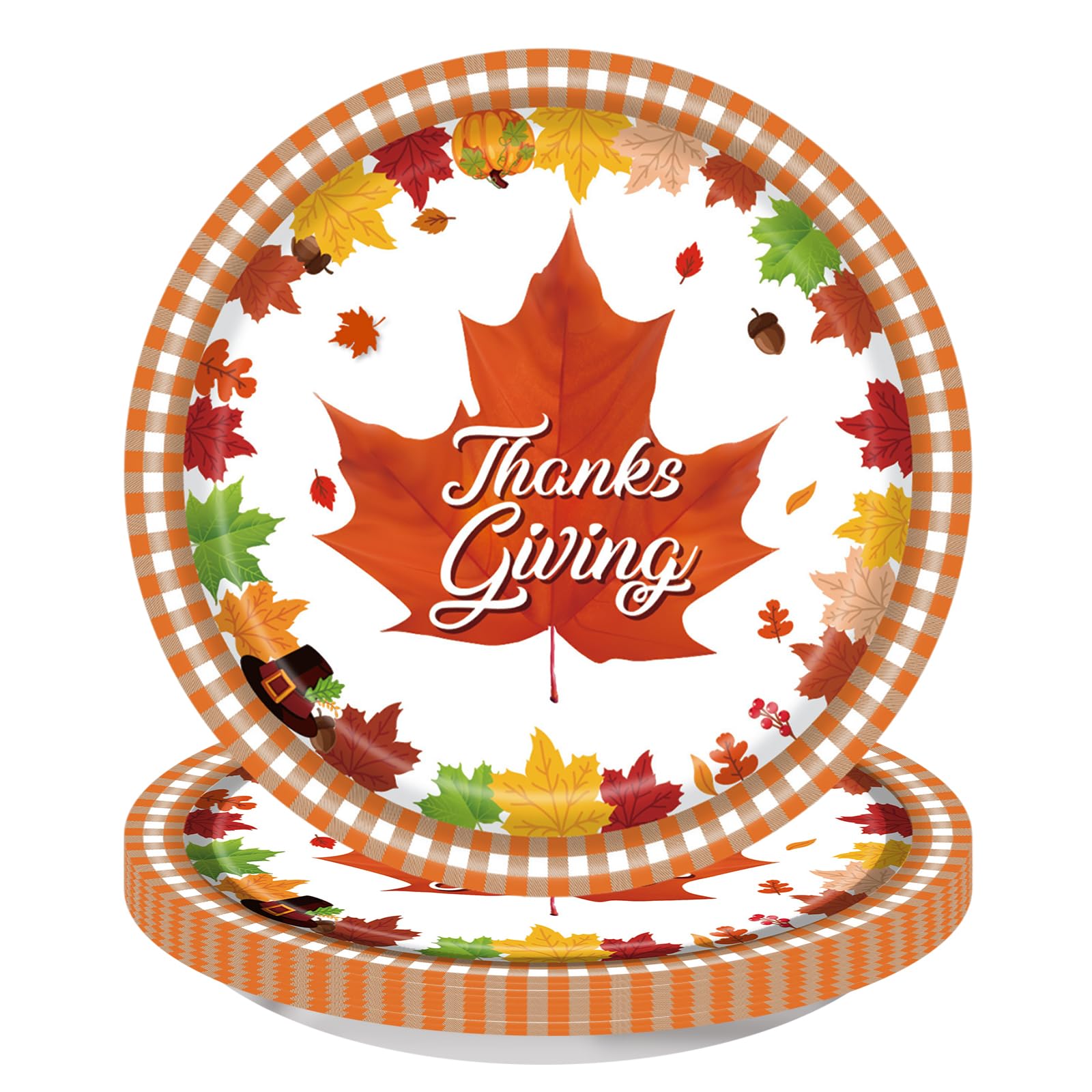 Amazon.com: Thanksgiving Fall Leaf Paper Plates Autumn Maple Leaves ...