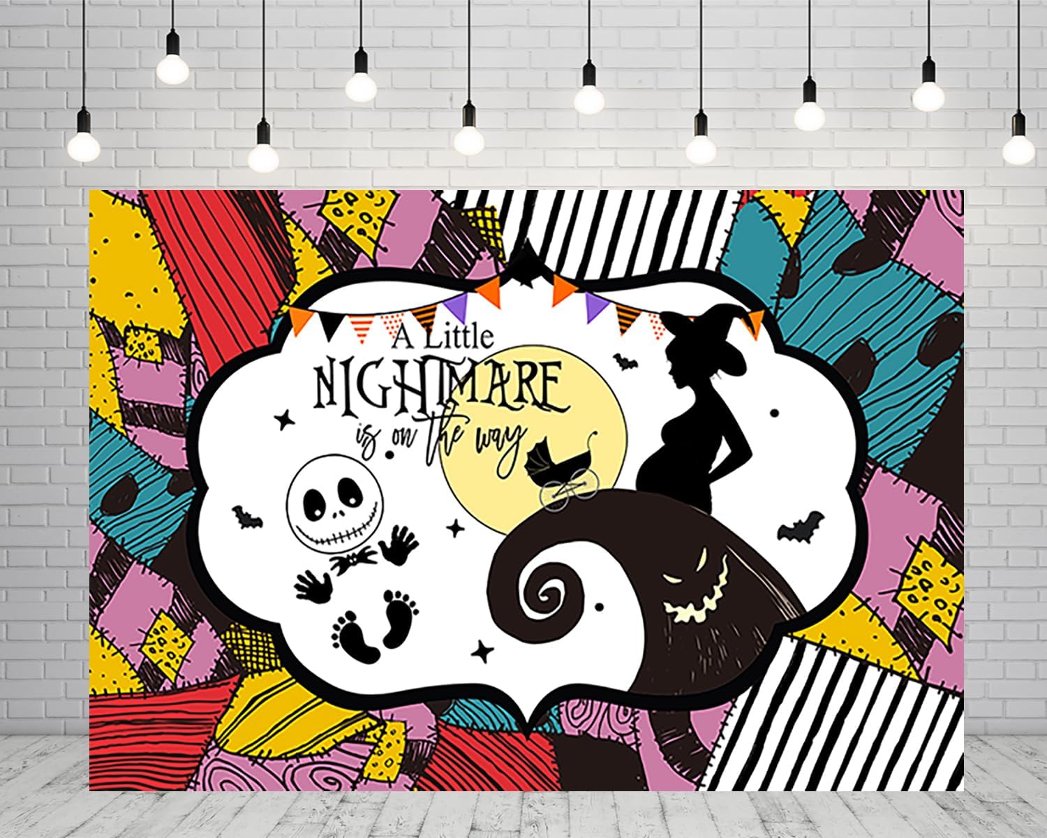 Amazon.com: A Little Nightmare is on The Way Backdrop for Party ...