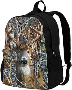Amazon.com: Srufqsi Camo Buck Deer Backpack School Bookbag For Boys ...