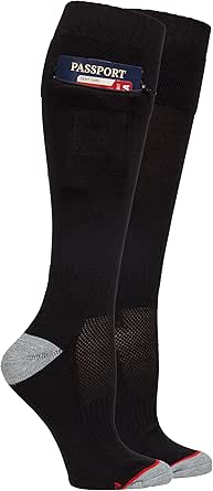 Pocket Socks Men's Travel Security Socks with Zip Pocket for Passport ...