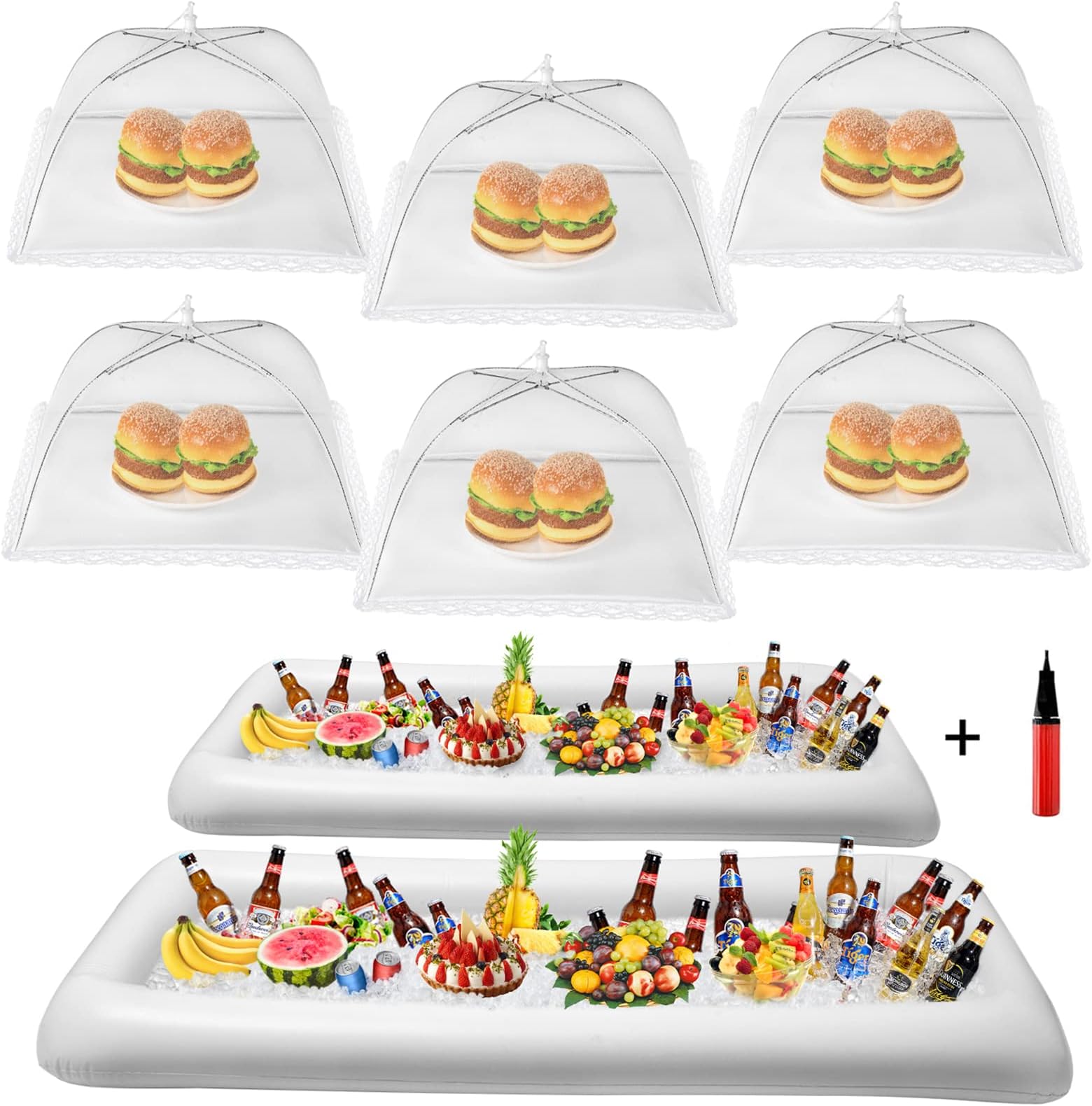 Amazon.com: 12 Pcs Inflatable Serving Bars Ice Serving Buffet with ...