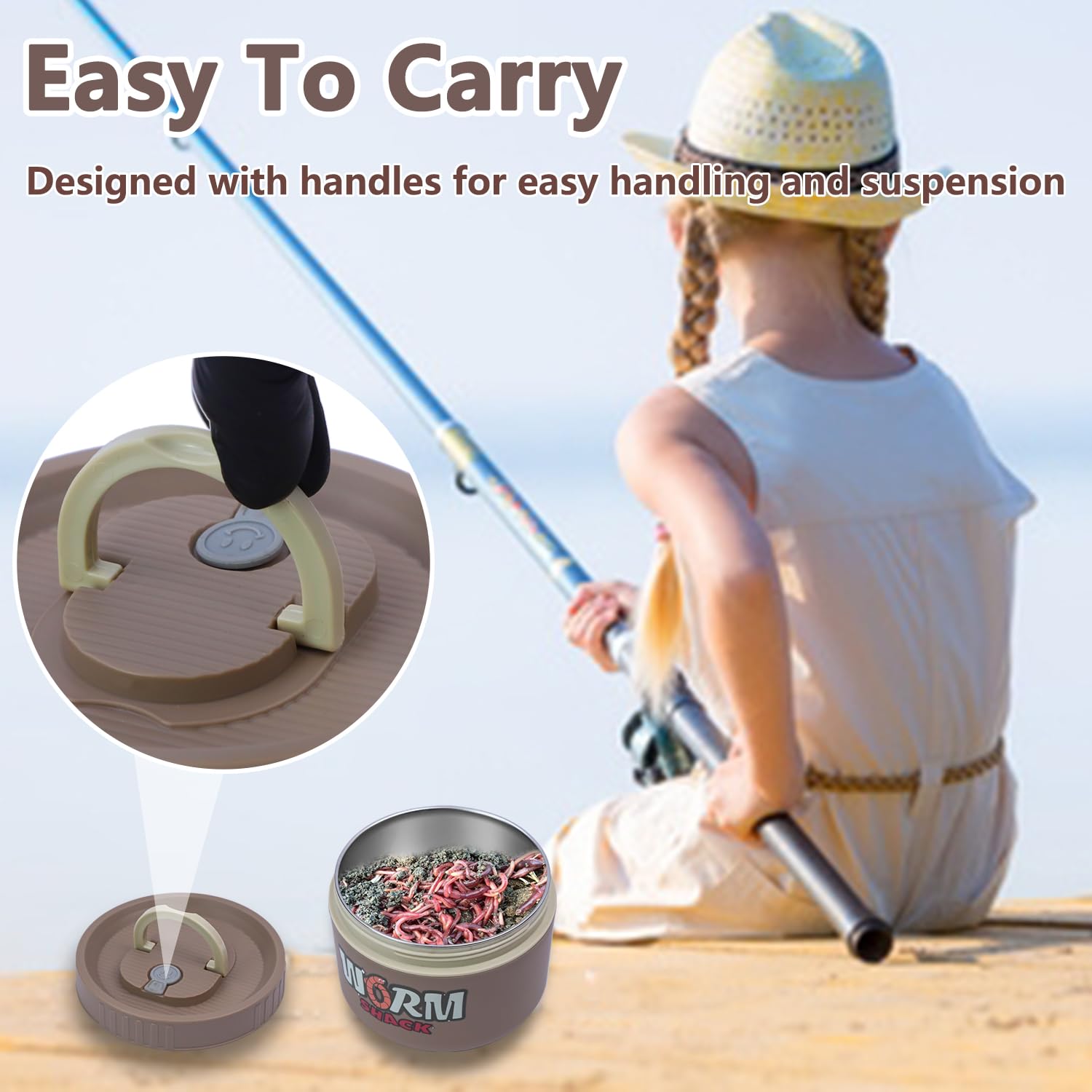 Snapklik.com : Fishing Bait Container, Insulated Stainless Steel, Live ...