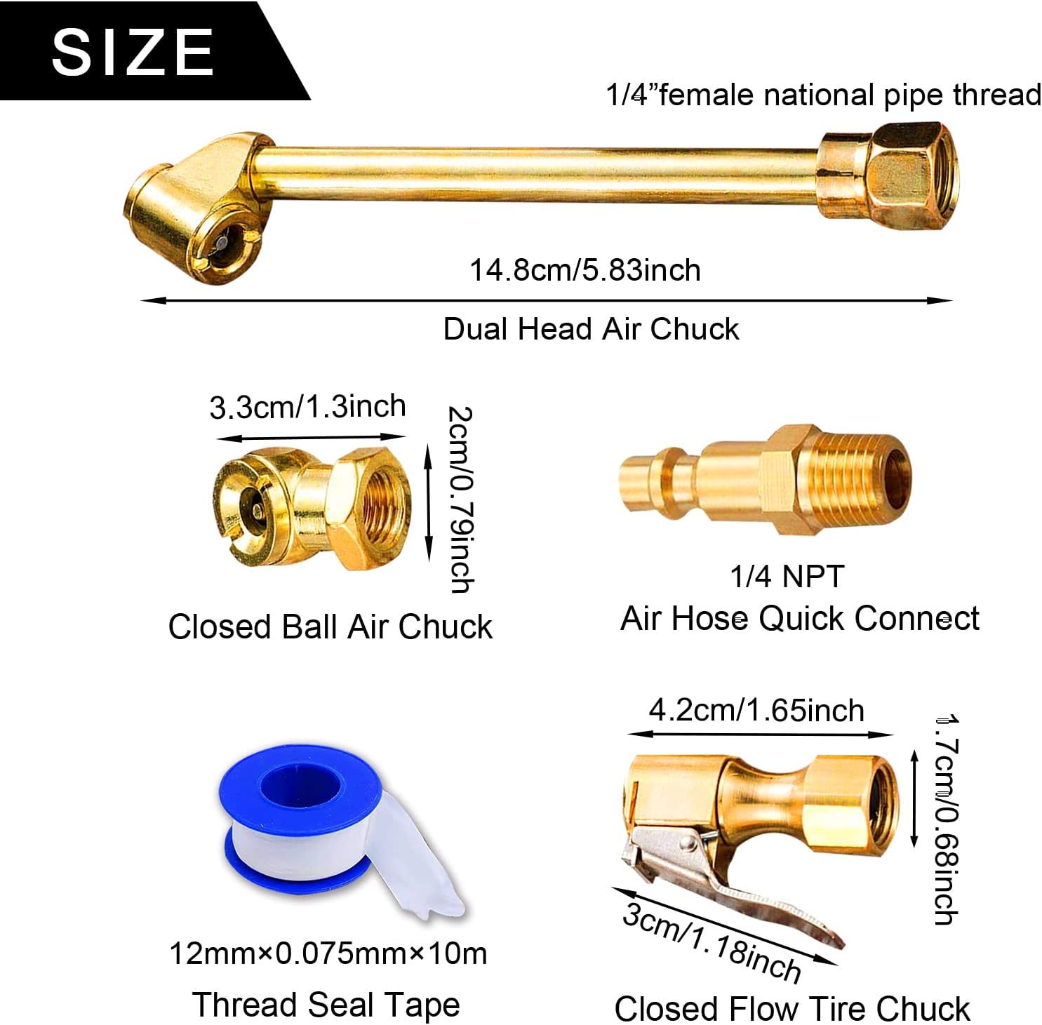 10 PCS Heavy Duty Brass Air Chuck Set with Dual Philippines | Ubuy