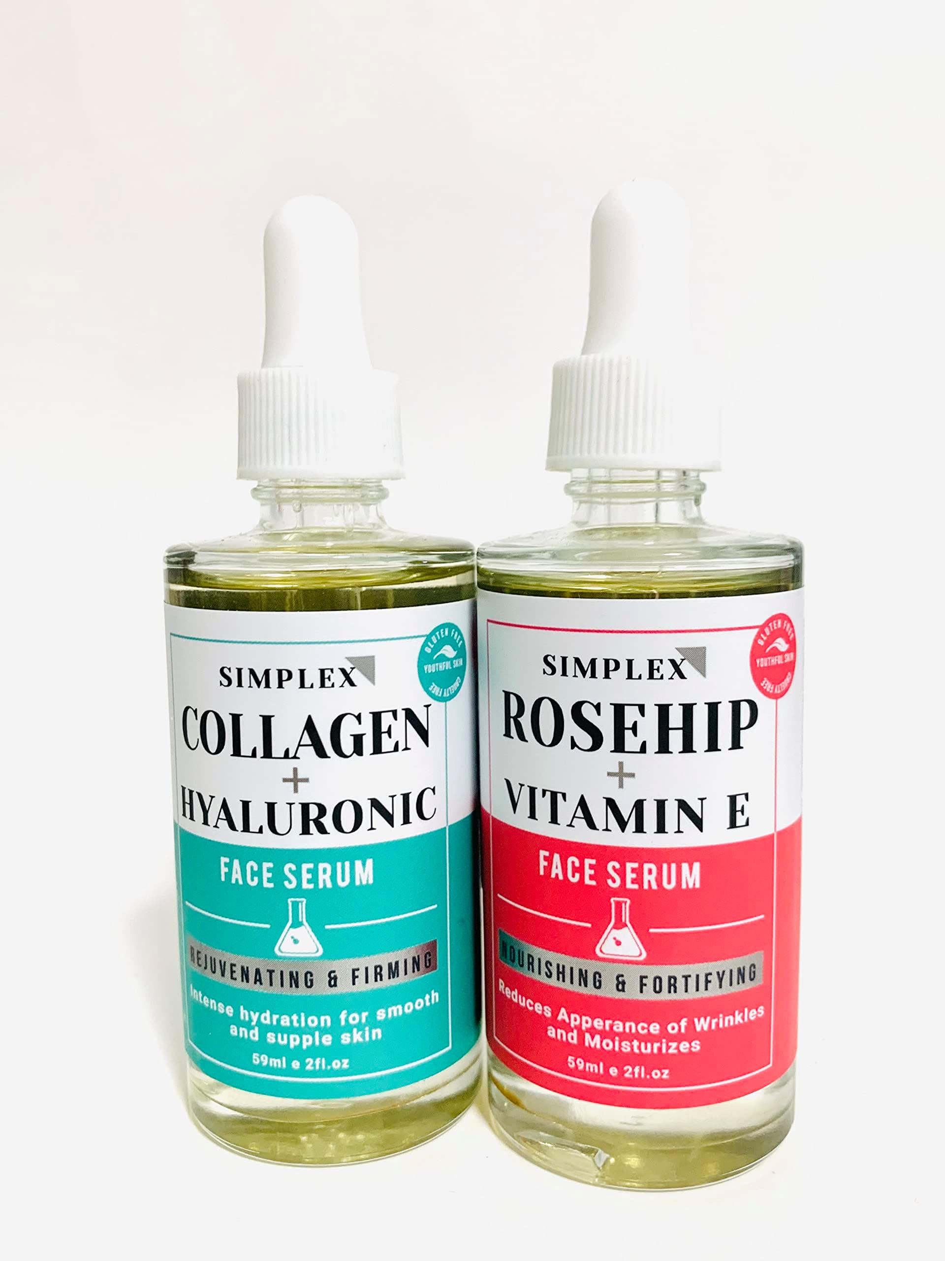 Amazon.com: Bundle of Simplex Collagen+Hyaluronic and Rosehip+Vitamin E ...