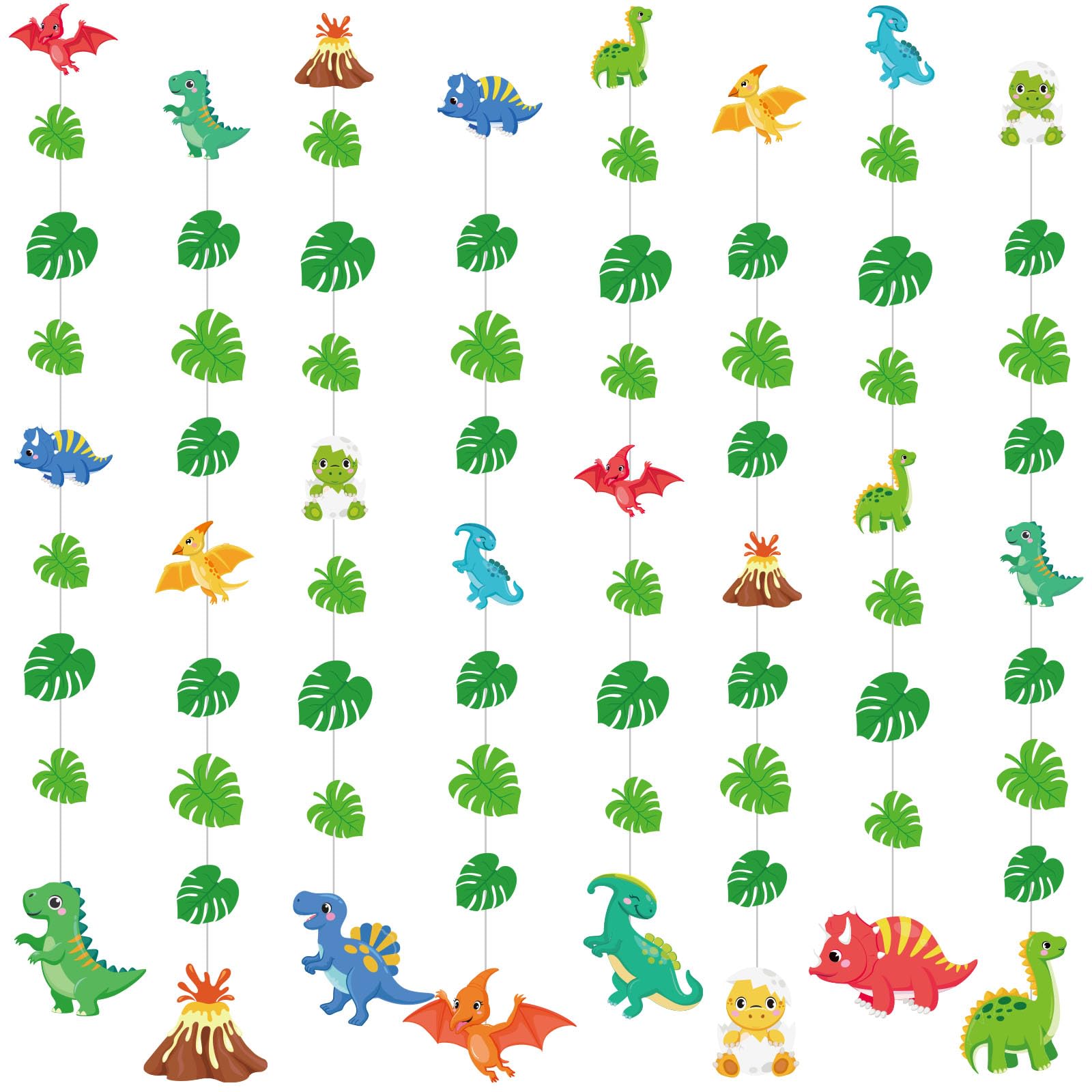Amazon.com: Daifunli 8 Pcs Dinosaur Party Decorations Dinosaur Garlands ...