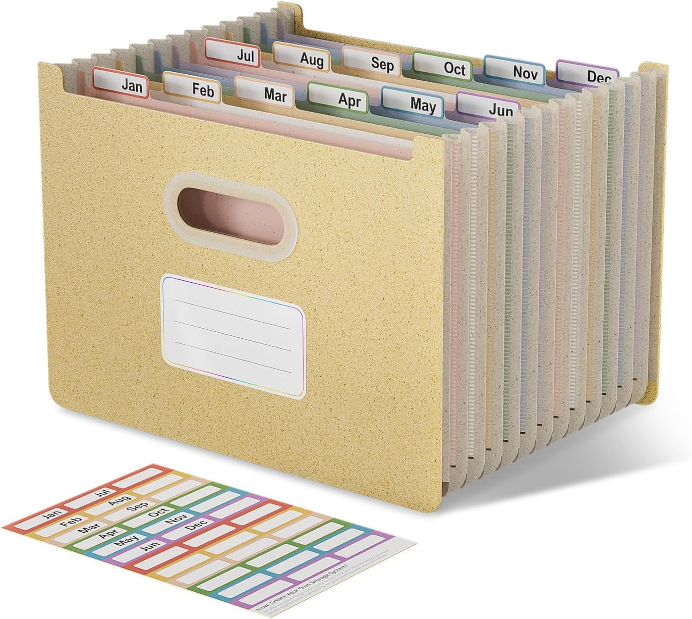 Amazon.com : Accordion File Organizer, 12 Pockets Wheat Straw Expanding ...