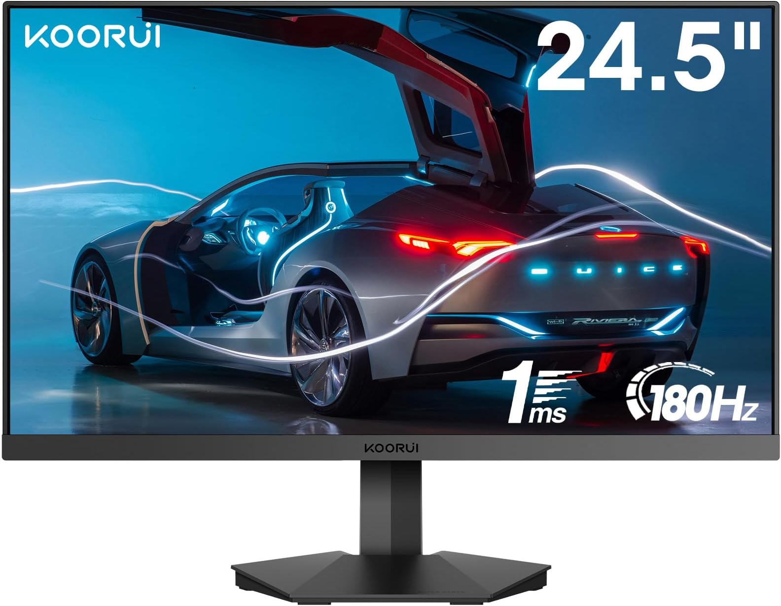 KOORUI Monitor 24 Zoll, Full HD Rahmenlos Bildschirm 16:9 IPS-Panel ...