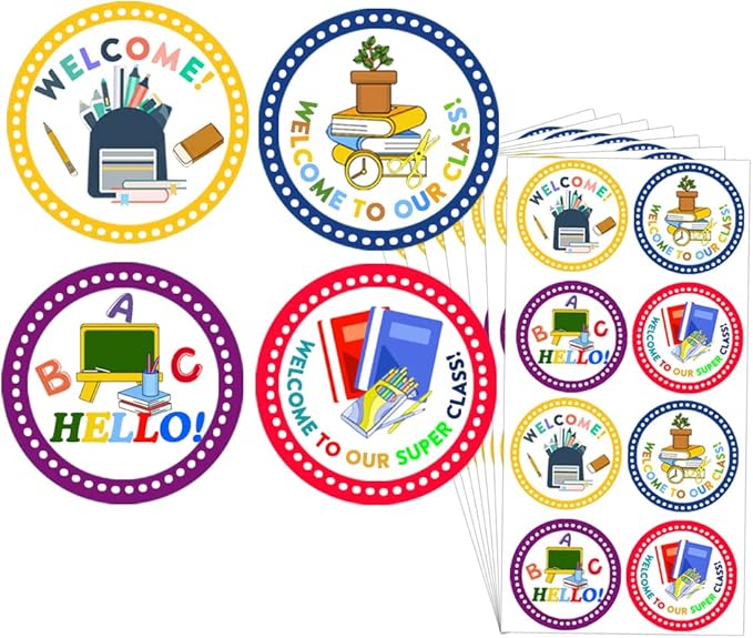 Amazon.com: 504 Pcs Welcome Back to School Sticker Label,2 Inches ...