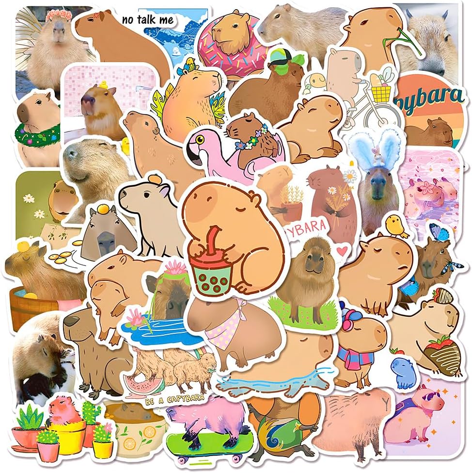 Capybara Stickers for Laptop(50 Pcs),Gift for Kids Teens Adults Girl ...