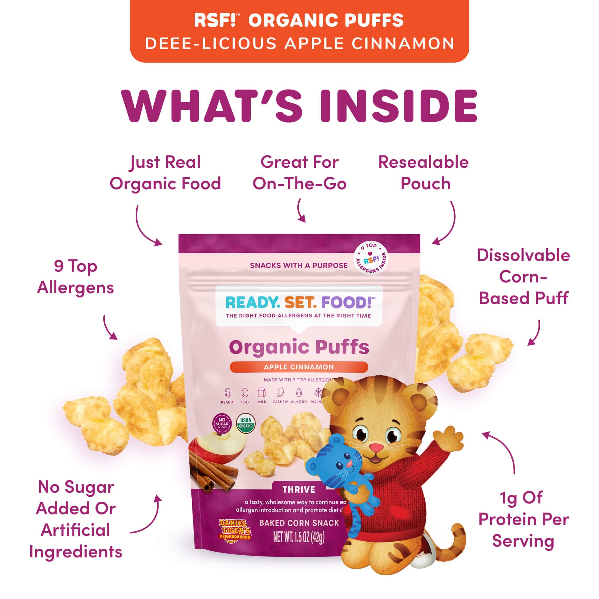 Snapklik.com : Ready, Set, Food Organic Puffs Daniel Tiger Apple ...