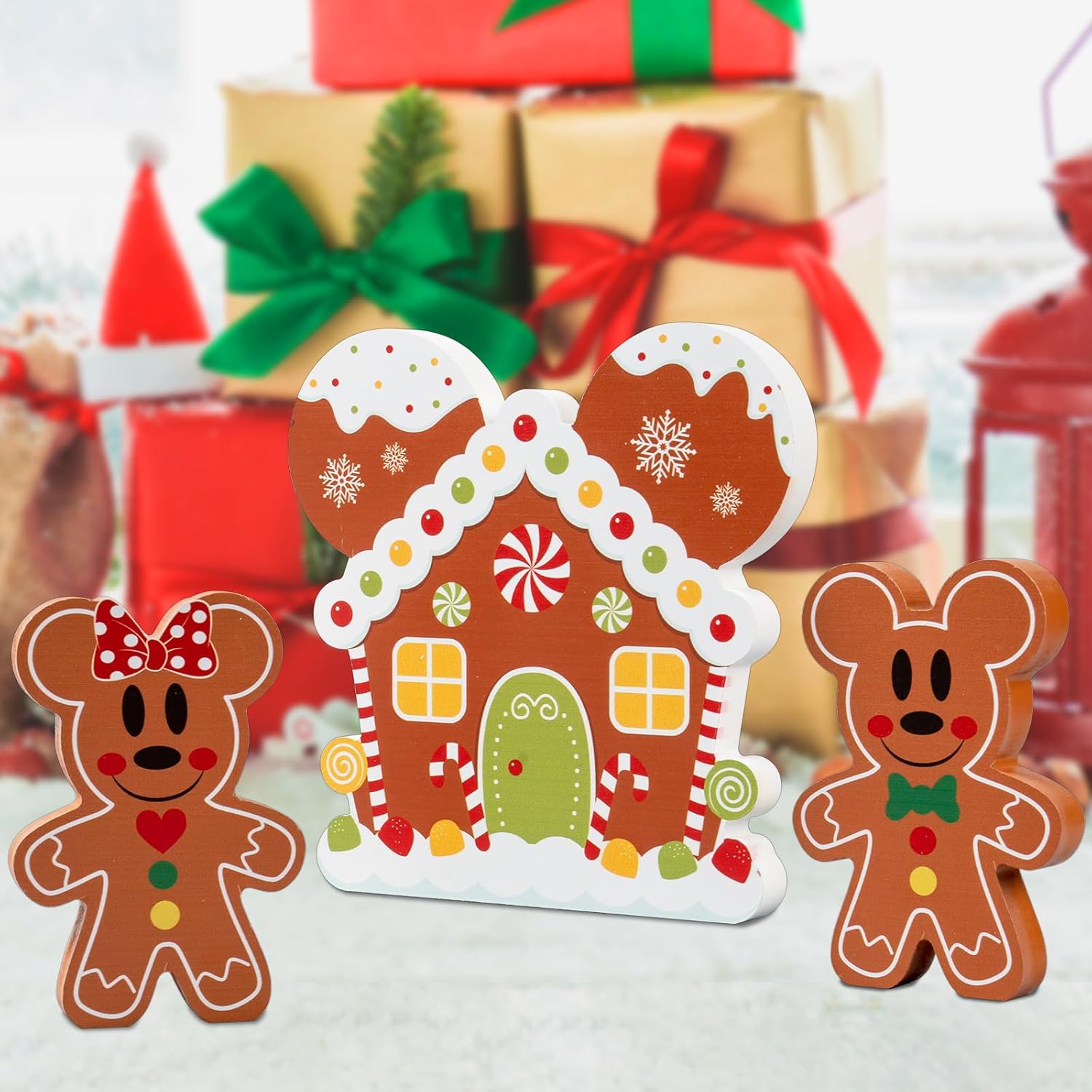 Amazon.com: Gingerbread Christmas Tiered Tray Decor Set - 3pcs Wooden ...