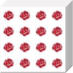 Amazon.com: CREATCABIN 128Pcs Rose Stickers Red Rose Decal Bulk Flower ...