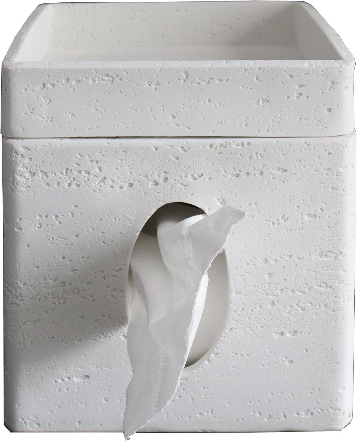 Amazon.com: Hymmah White Square Tissue Box Cover Kleenex Box Holder ...