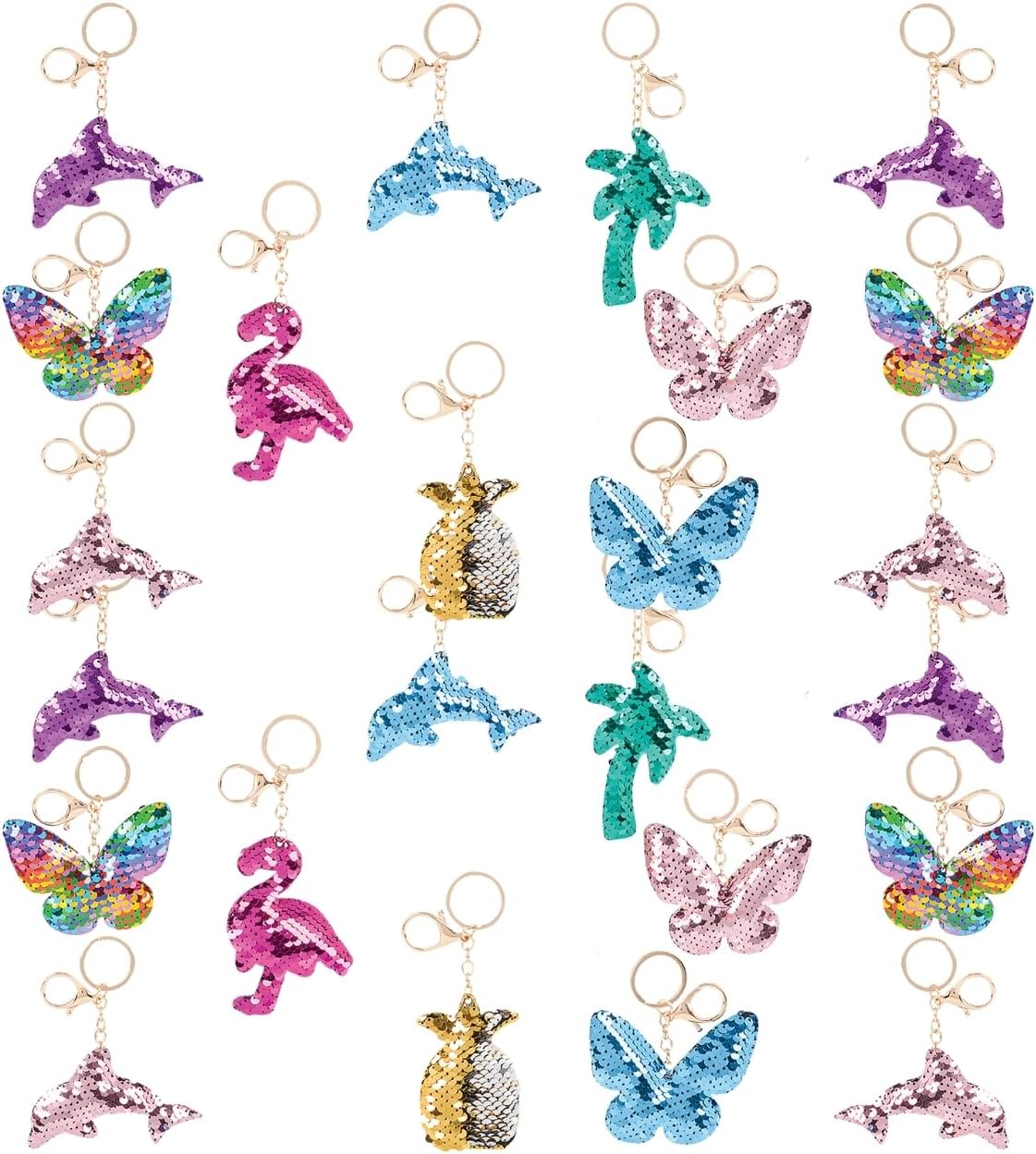 Amazon.com: Rhode Island Novelty 3 Inch Flip Sequin Keychain Assortment ...