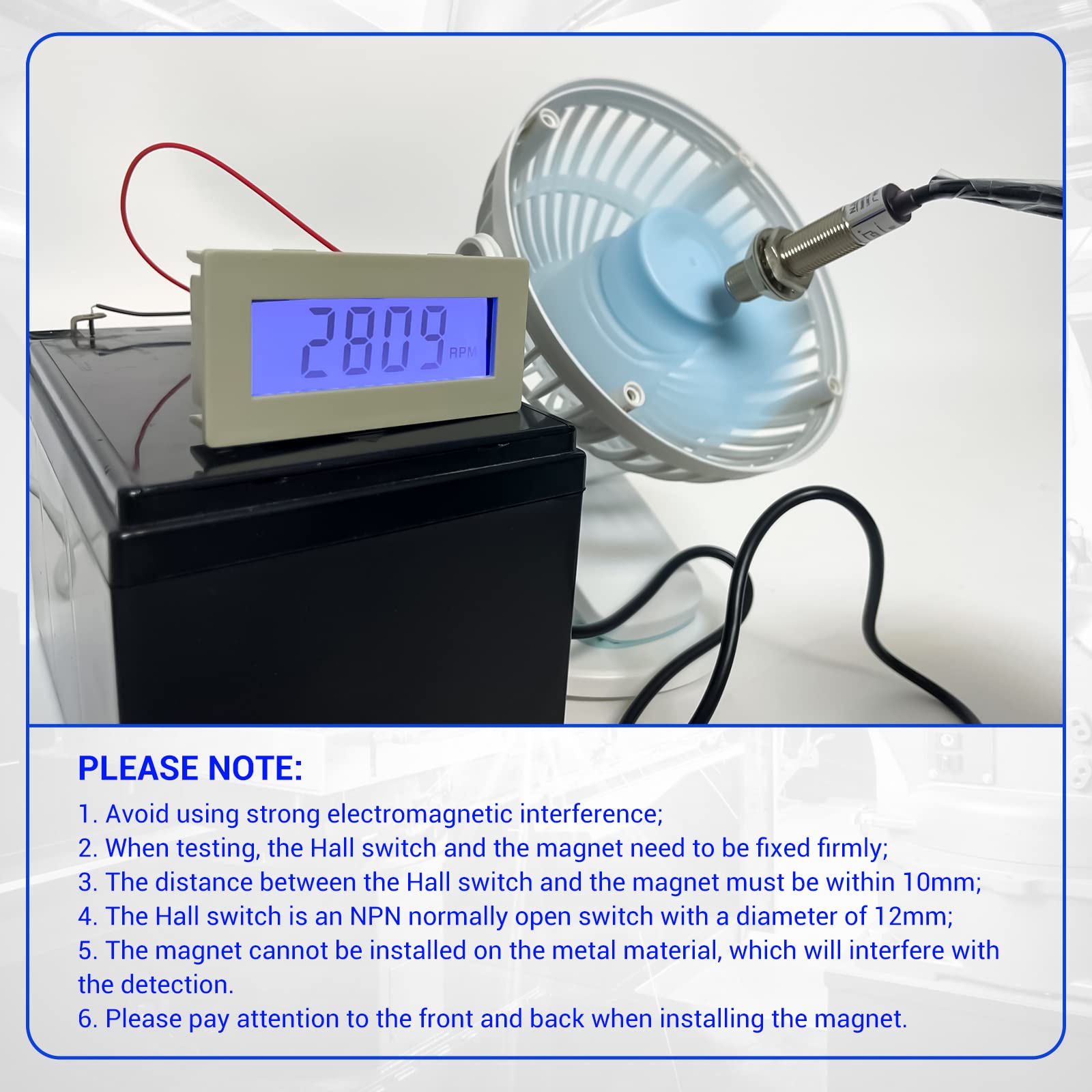 Snapklik.com : LCD Tachometer, Icstation Digital Tachometer RPM Meter DC 12V 24V Motor Tachometer